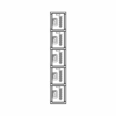 5-High Box Single Point Latch Ventilated Lockers | Republic